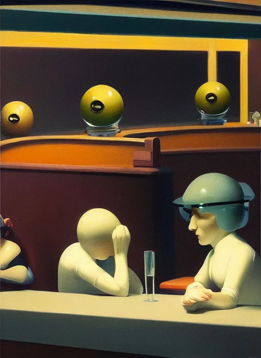 spherical glass people at restaurant Edward Hopper and | Stable ...