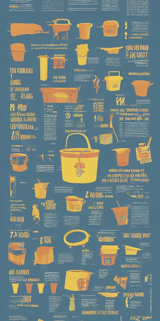 brochure for a low quality bucket, pastel infographic | Stable ...