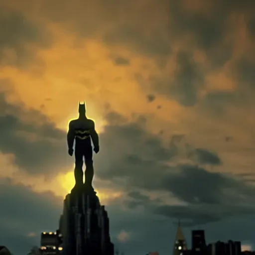 an film still of batman standing beyond sunset | Stable Diffusion | OpenArt