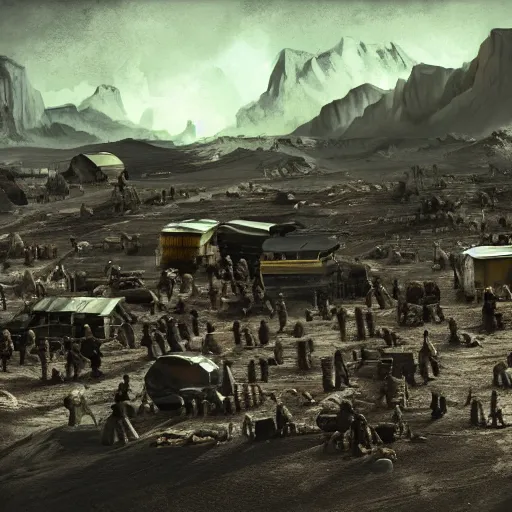 Mining camp full of alien slaves doing hard labour on | Stable ...