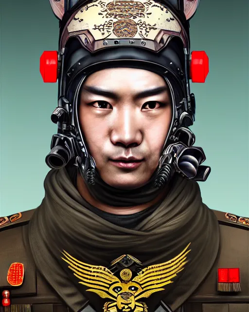 upper half portrait of a military raccon with machine | Stable ...