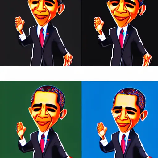 president obama in cartoon chibi style | Stable Diffusion