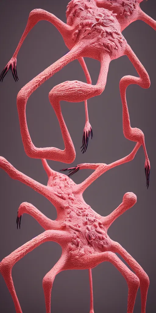 extremely detailed 3 d fractal spider flamingos with | Stable Diffusion ...