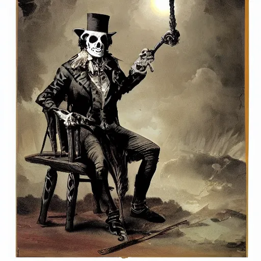 grim-hatter, skull cane, voodoo ritual, matte painting | Stable Diffusion