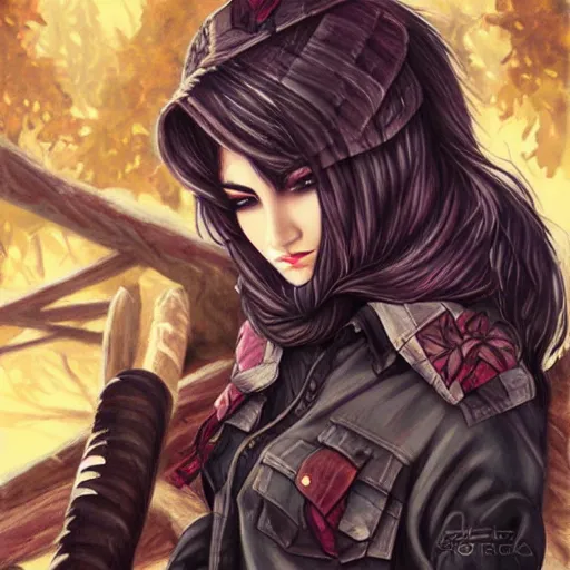 powerful goth lumberjack, featured on ArtGerm | Stable Diffusion