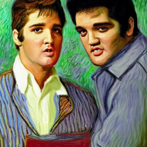 portrait of Elvis Presley and Joe Pera together, | Stable Diffusion ...