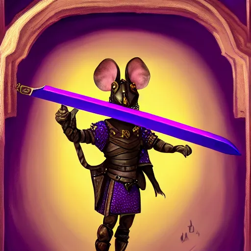 armored mouse warrior holding a sword reaches for a | Stable Diffusion ...