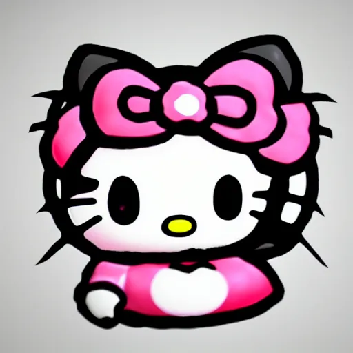 Muscular Hello Kitty potrait, Photorealistic, | Stable Diffusion