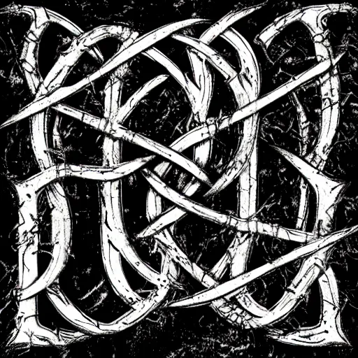 death metal band logo, metal font, unreadable, | Stable Diffusion