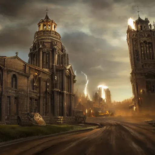 holy foundry of the good and evil, dramatic lighting, | Stable ...