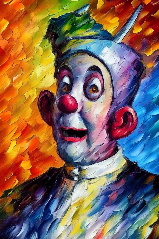 palette knife oil portrait of a male teletubby clown, | Stable ...