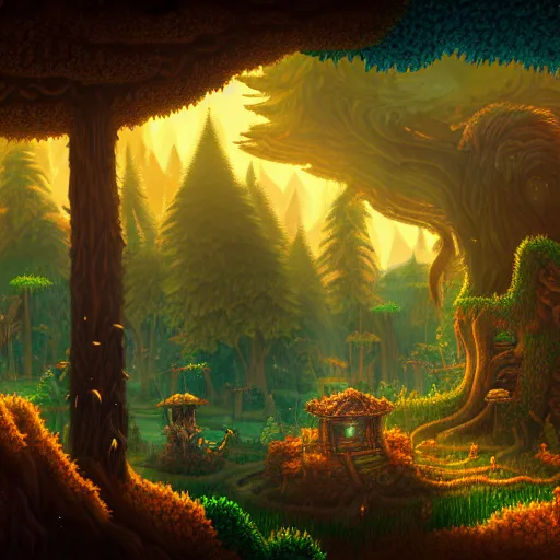 portrait of Terraria World, Forest Biome, game, | Stable Diffusion