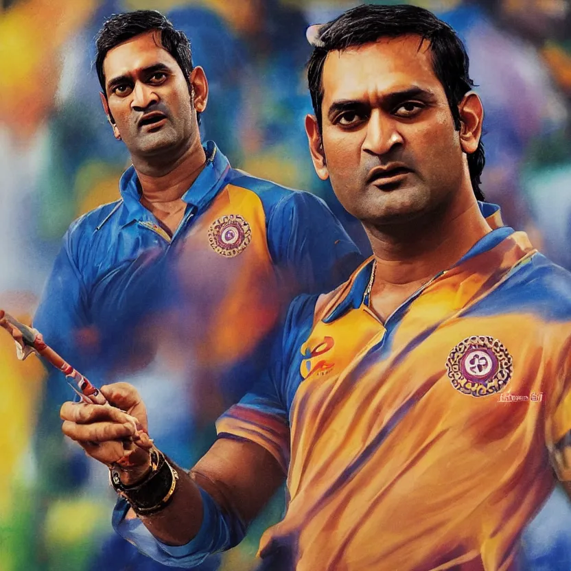 portrait of mahendra singh dhoni as a pimp, ultra | Stable Diffusion ...