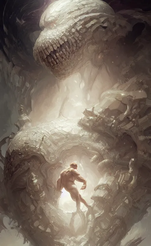 portrait of a gigantic white monstrosity of a man, a | Stable Diffusion ...