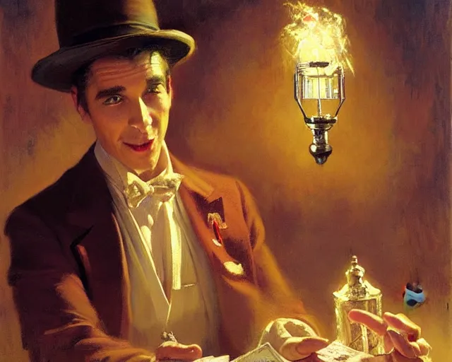 attractive magician man, doing magic show. highly | Stable Diffusion ...