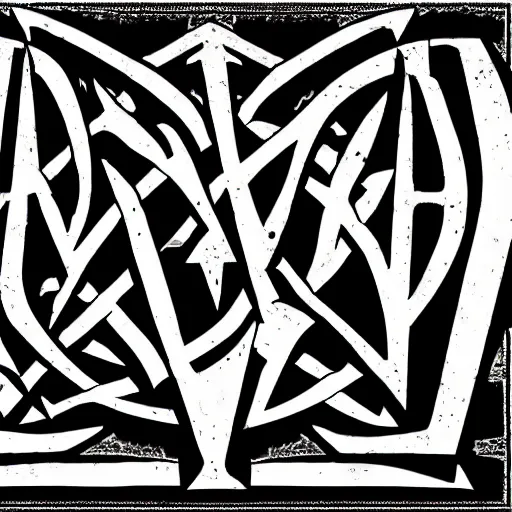 death metal band logo, metal font, unreadable, | Stable Diffusion