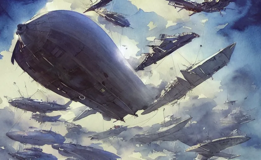 concept art of a airship fleet, pinterest, artstation | Stable Diffusion