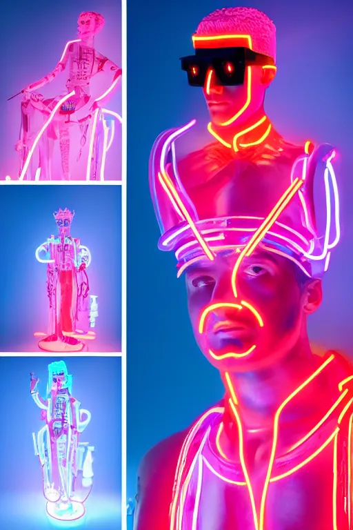 full-body neon porcelain baroque bladerunner greek | Stable Diffusion ...