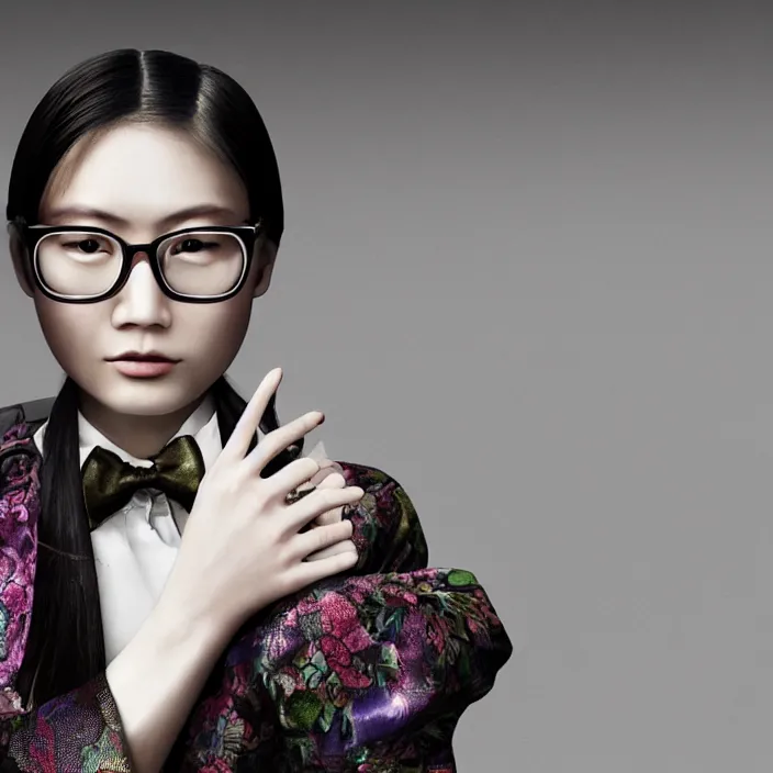 chinese gucci goddess nerd in glasses, future fashion, | Stable ...