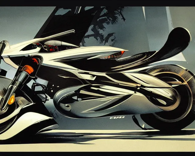 concept art for a flying motorcycle by syd mead | Stable Diffusion ...
