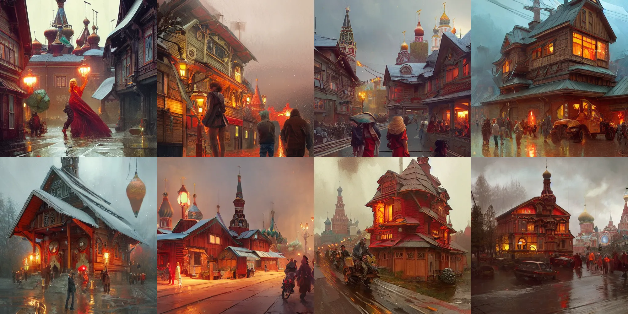 russia, retrofuturism, wooden houses, enthusiastic | Stable Diffusion | OpenArt