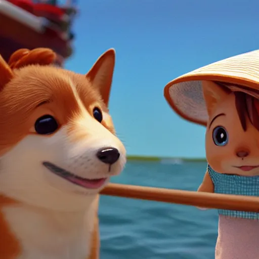 a wholesome animation key shot of a cute corgi on a | Stable Diffusion ...