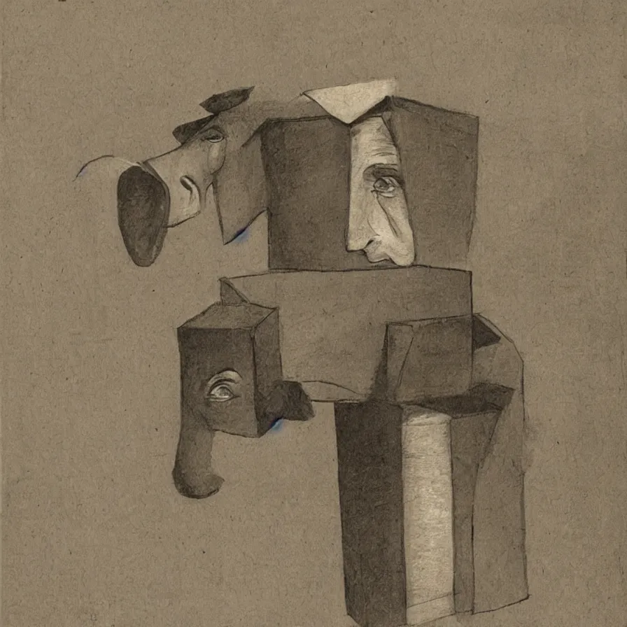 a long - nosed man in a box pokes his head through the | Stable ...