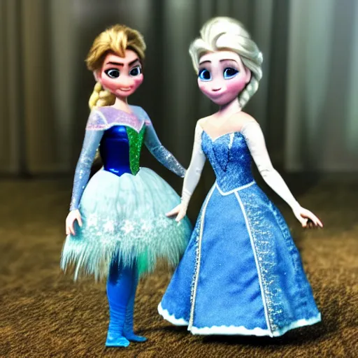 A photograph of Else and Anna from Frozen dancing as | Stable Diffusion ...