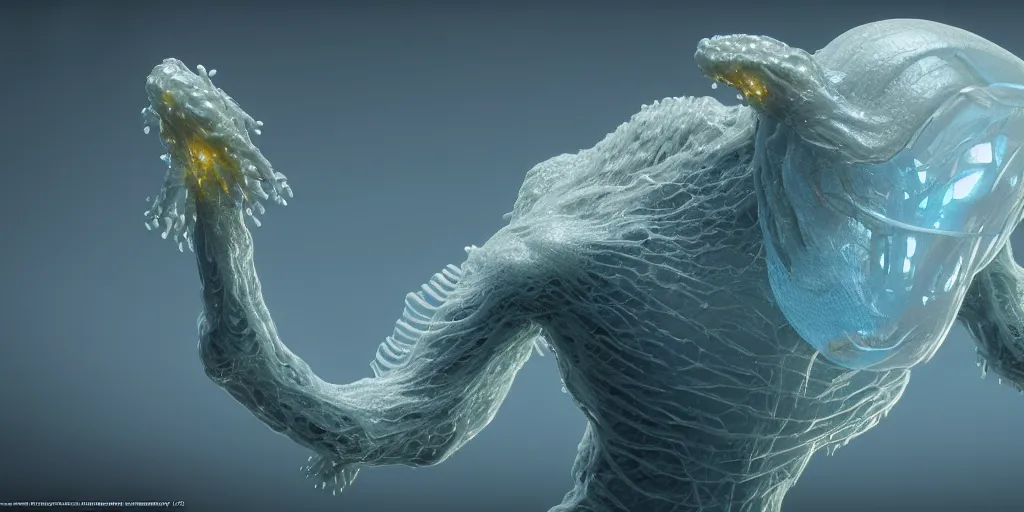 a translucent bio creature by neville page, ken | Stable Diffusion ...