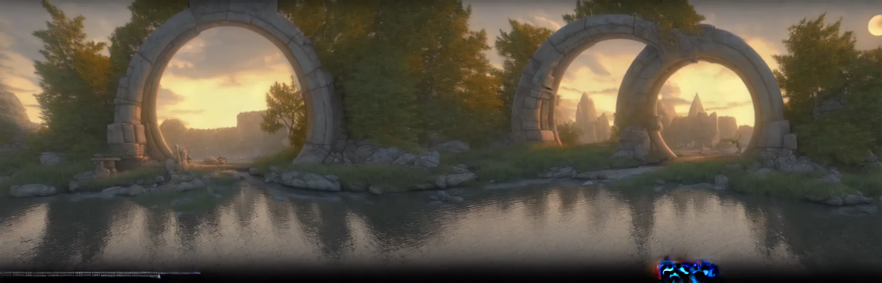 A farcaster portal along the River as described in | Stable Diffusion ...