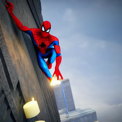 4 k cgi render of a gothic spider - man climbing up a | Stable ...