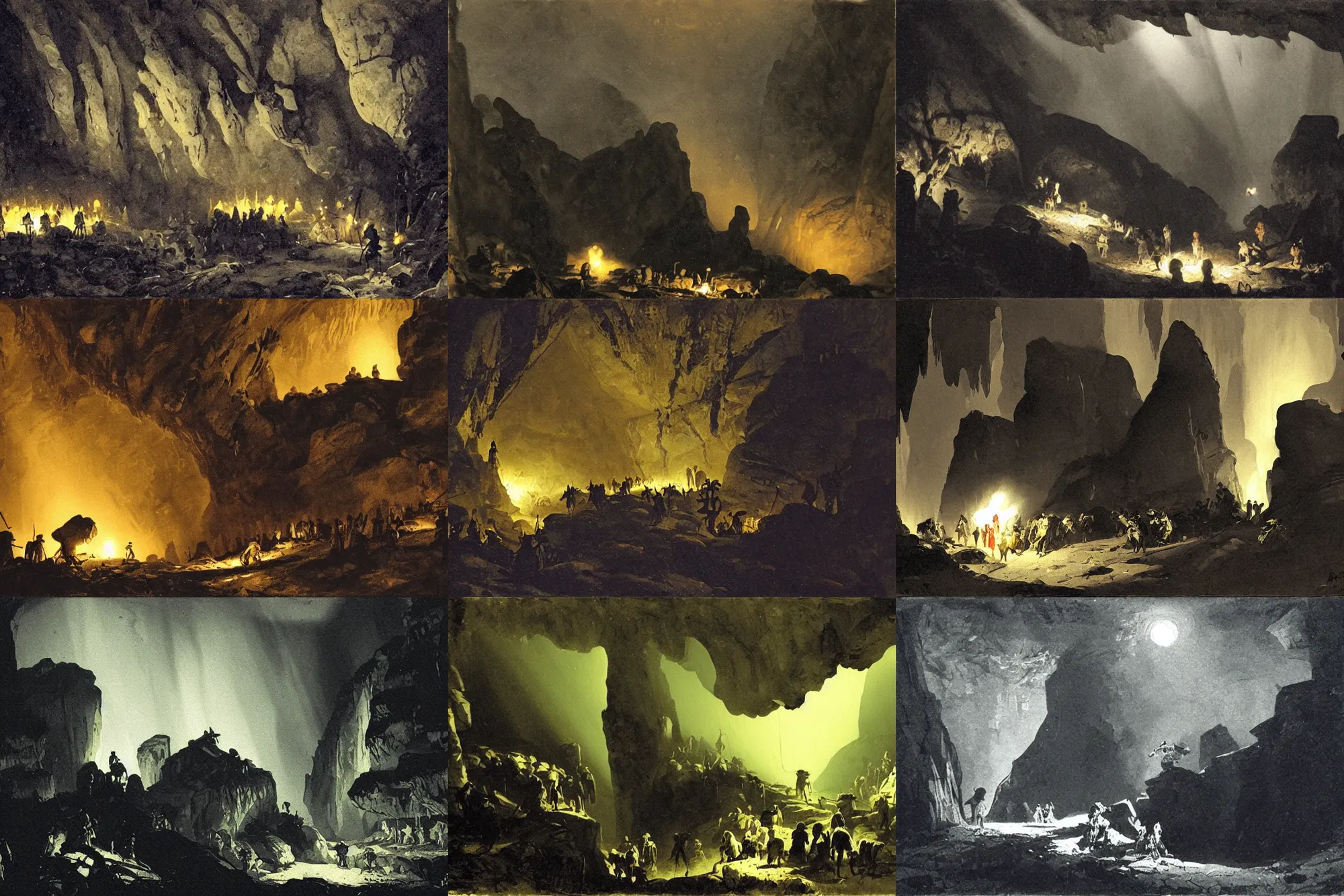 stone age rave in a cave. torchlight, dark, sharp | Stable Diffusion ...