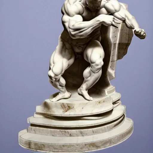 “Realistic Greek marble sculpture of John Cena doing | Stable Diffusion