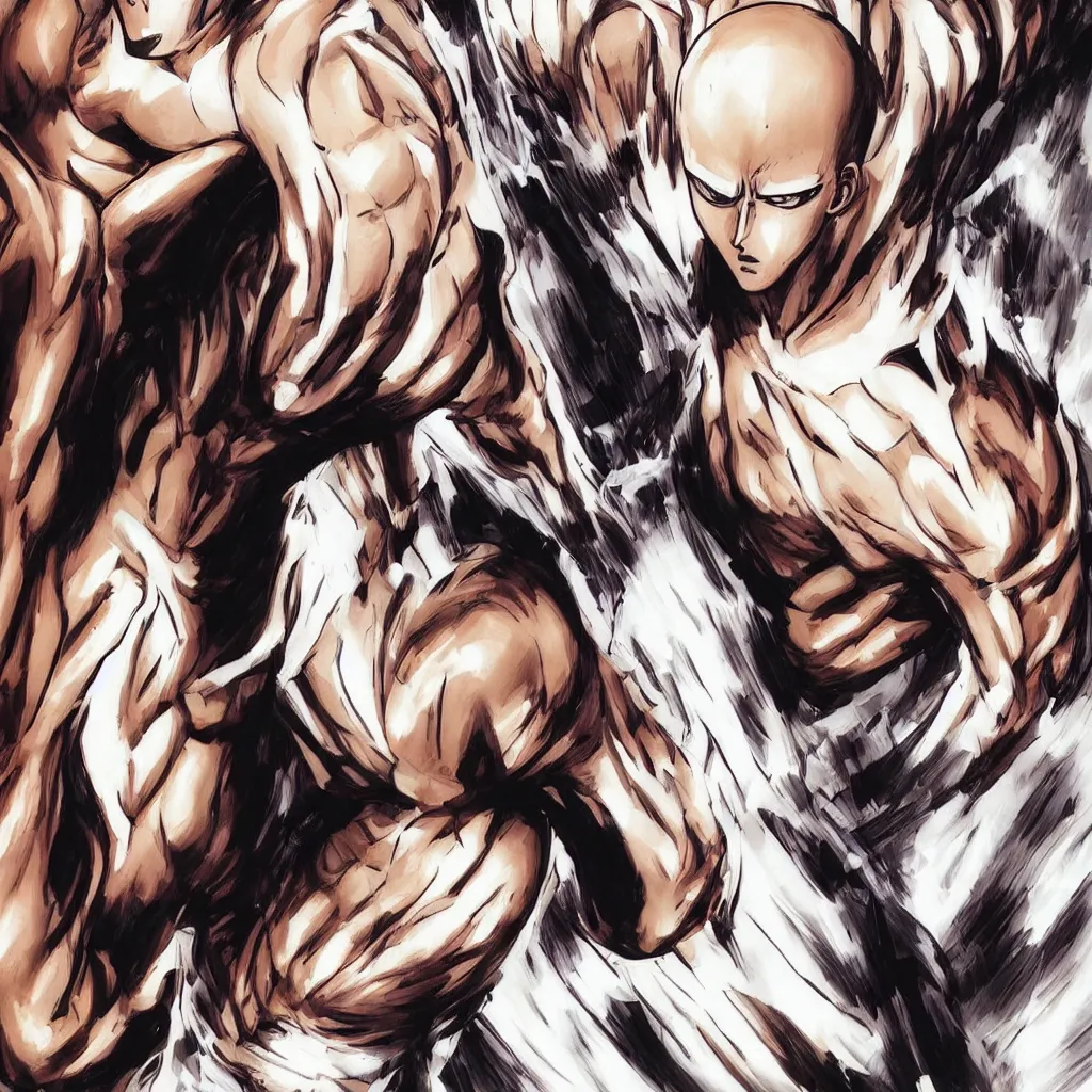 ripped shirtless saitama one punch man instagram | Stable Diffusion ...