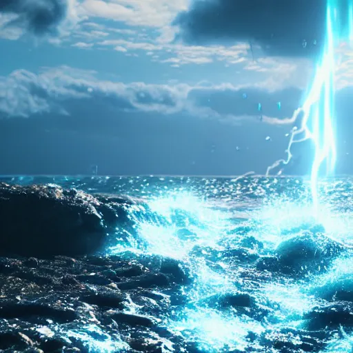 the ocean if it were made of metal with crashing | Stable Diffusion | OpenArt