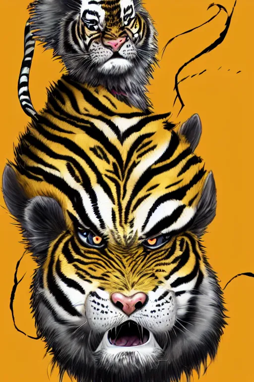 muscular tiger wearing chinese armor, fursona, anthro, | Stable ...