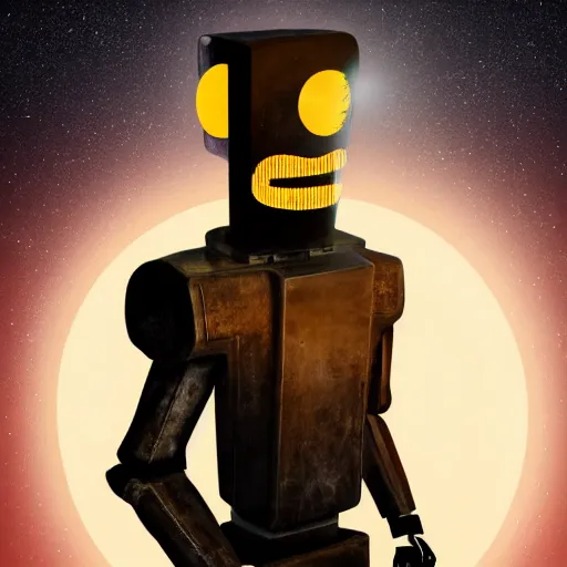 a humanoid with a square robot cyclops head , eye | Stable Diffusion ...