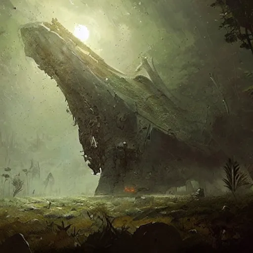 An intact ancient alien ship, discovered half-buried | Stable Diffusion ...