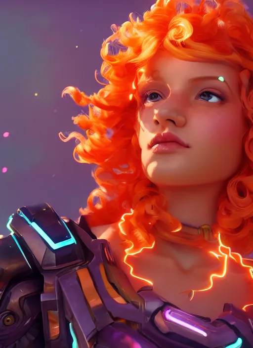 glowwave portrait of curly orange hair girls made of | Stable Diffusion ...