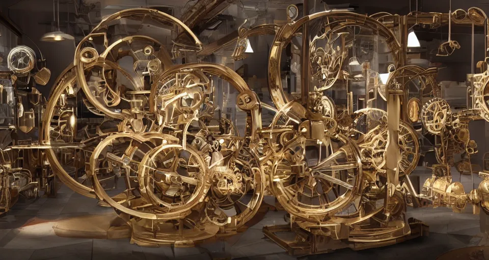 a complex machine that makes bagels, detailed 3 d | Stable Diffusion ...