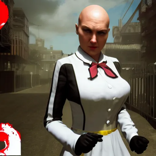 agent 4 7 in a maid outfit in the game hitman 3 | Stable Diffusion ...