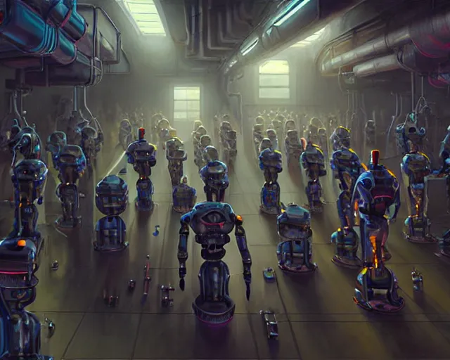 painting of the ai robotic core, factory machines, | Stable Diffusion | OpenArt