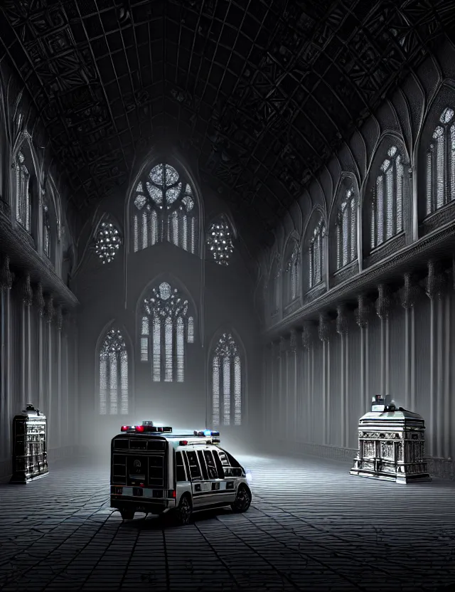 immense gothic crematorium with ambulance, dead | Stable Diffusion | OpenArt