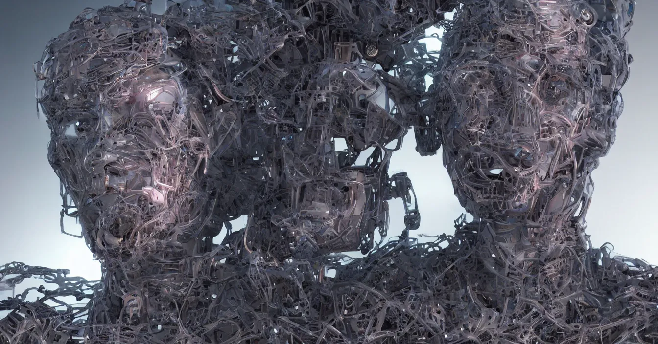 hyperrealistic mixed media portrait of a floating | Stable Diffusion