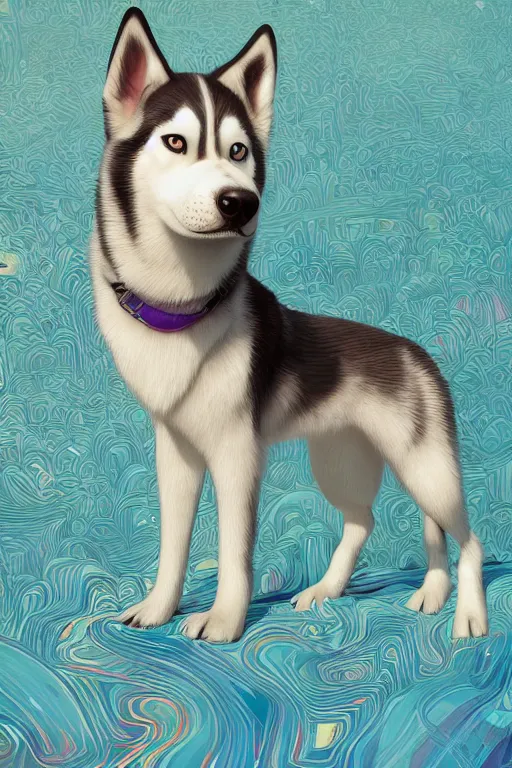 Adorably cute Husky dog, artstation winner by Victo | Stable Diffusion ...