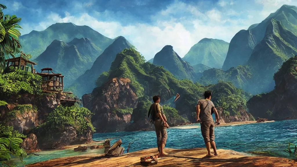 Uncharted 4 island, painting | Stable Diffusion | OpenArt