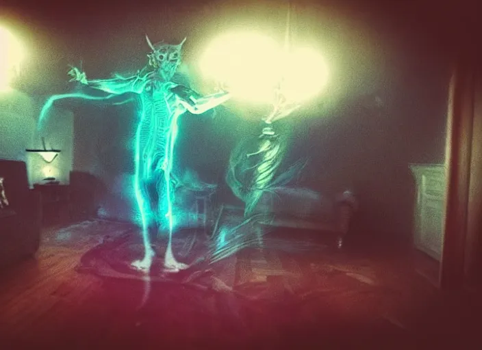 horror demon evil transparent spirit attacks in living | Stable Diffusion