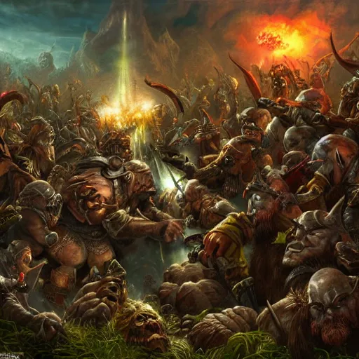 fantasy art of a massive battle between goblins and | Stable Diffusion ...