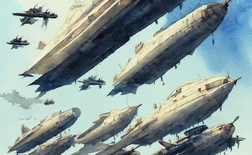 concept art of a airship fleet, pinterest, artstation | Stable Diffusion