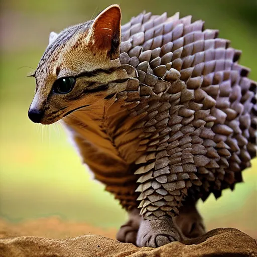 a Cat with the armor of a pangolin, national | Stable Diffusion | OpenArt